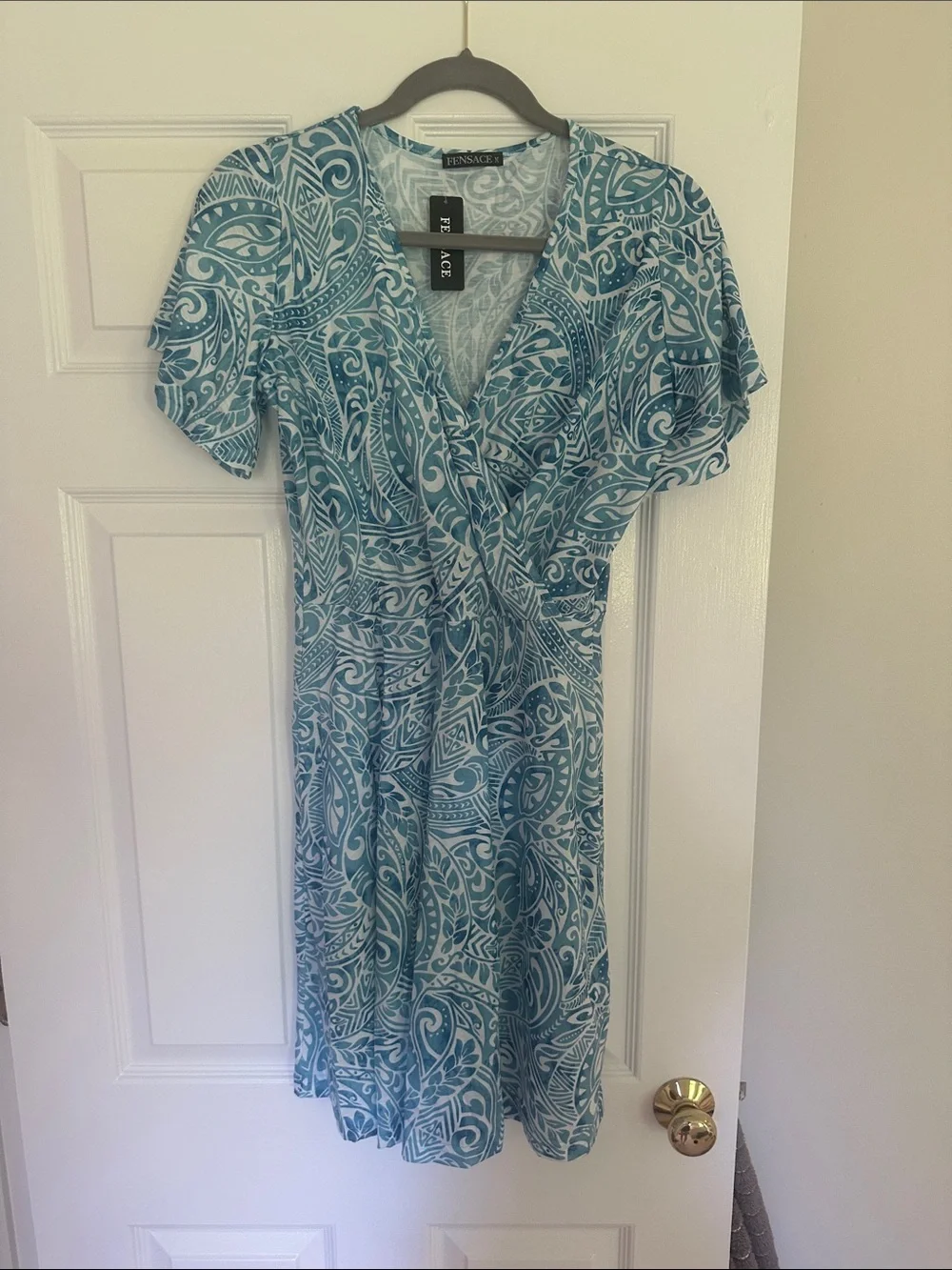 Fensace | Swim | Versace Teal Paisley Midi Wrap Dress | Poshmark